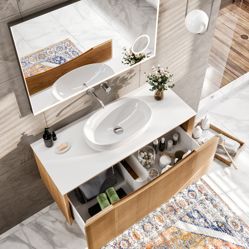 Hokku Designs Kambrey 32'' Single Bathroom Vanity with Solid Surface Top | Wayfair